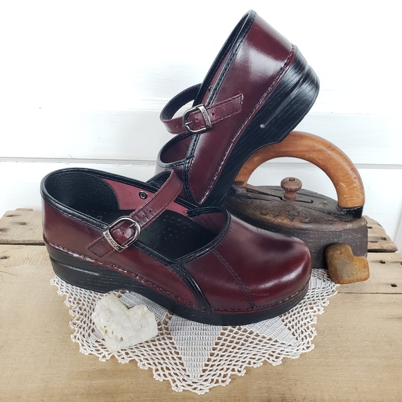 Dansko | Shoes | Black Cherry Dansko Pro Marcelle Mary Jane Clog Sandal ...